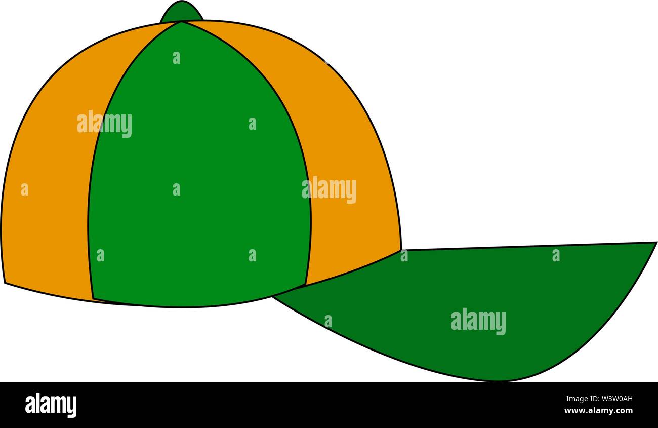 Green cap, illustration, vector on white background Stock Vector Image ...