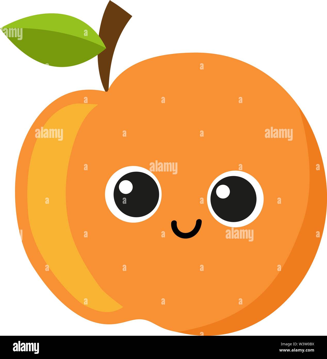 Cute apricot, illustration, vector on white background Stock Vector ...