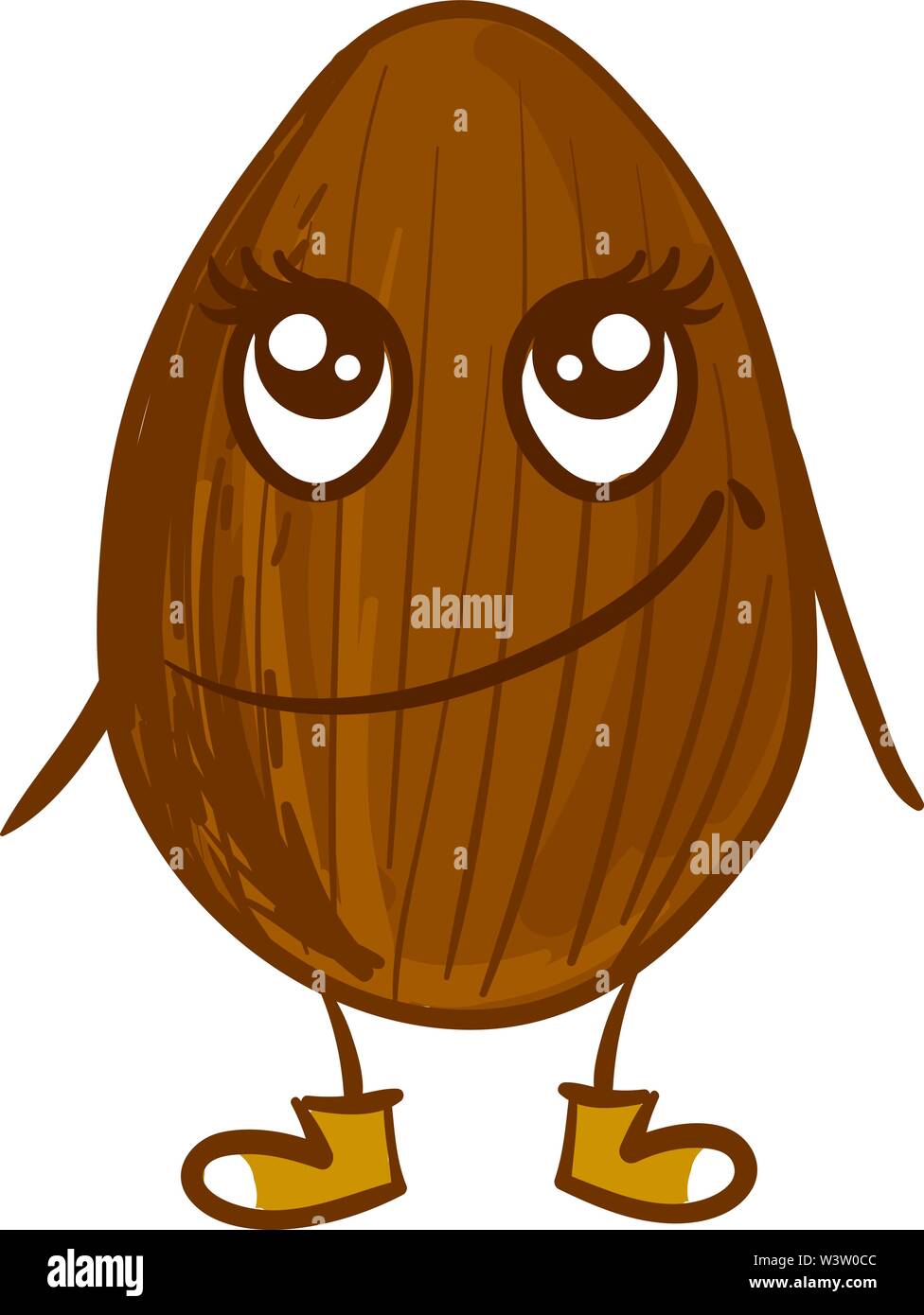 Cute almond, illustration, vector on white background Stock Vector ...