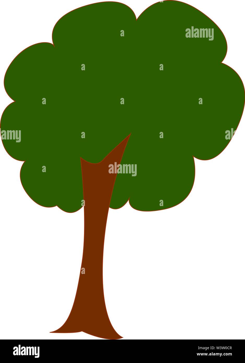 Green tree, illustration, vector on white background Stock Vector Image ...