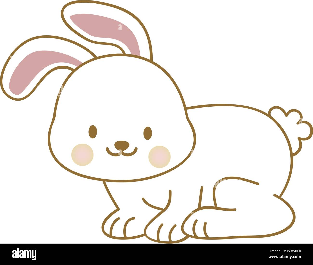 Little happy bunny, illustration, vector on white background Stock ...