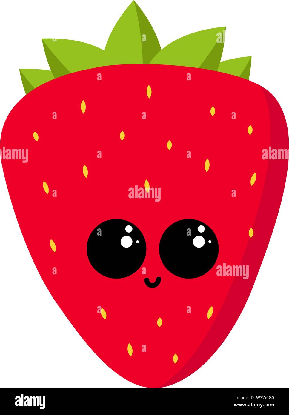 Cute strawberry, illustration, vector on white background Stock Vector ...
