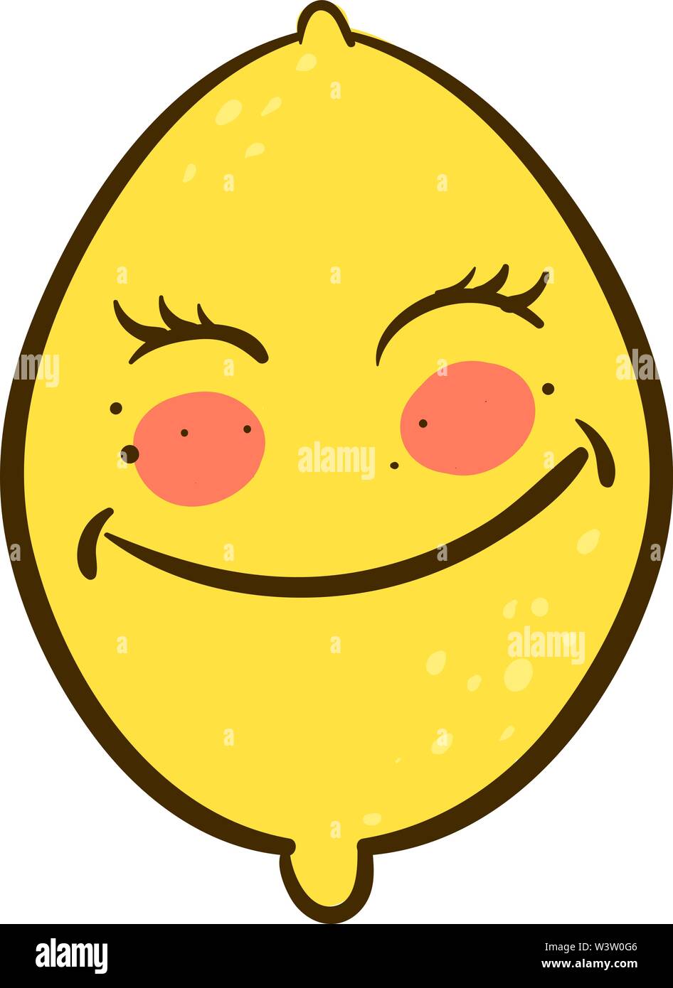 Cute lemon, illustration, vector on white background Stock Vector Image ...
