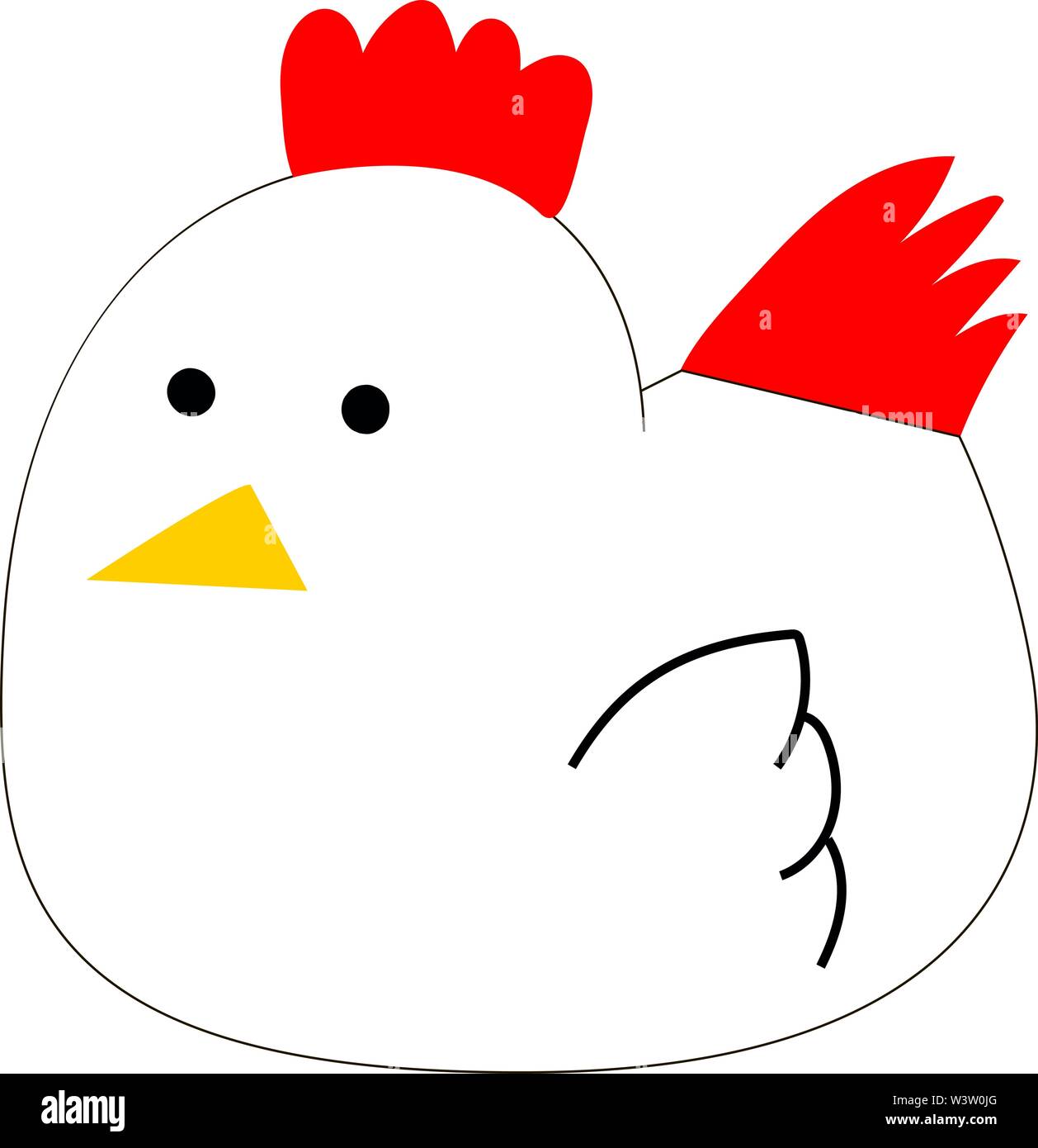 Little hen, illustration, vector on white background Stock Vector Image ...