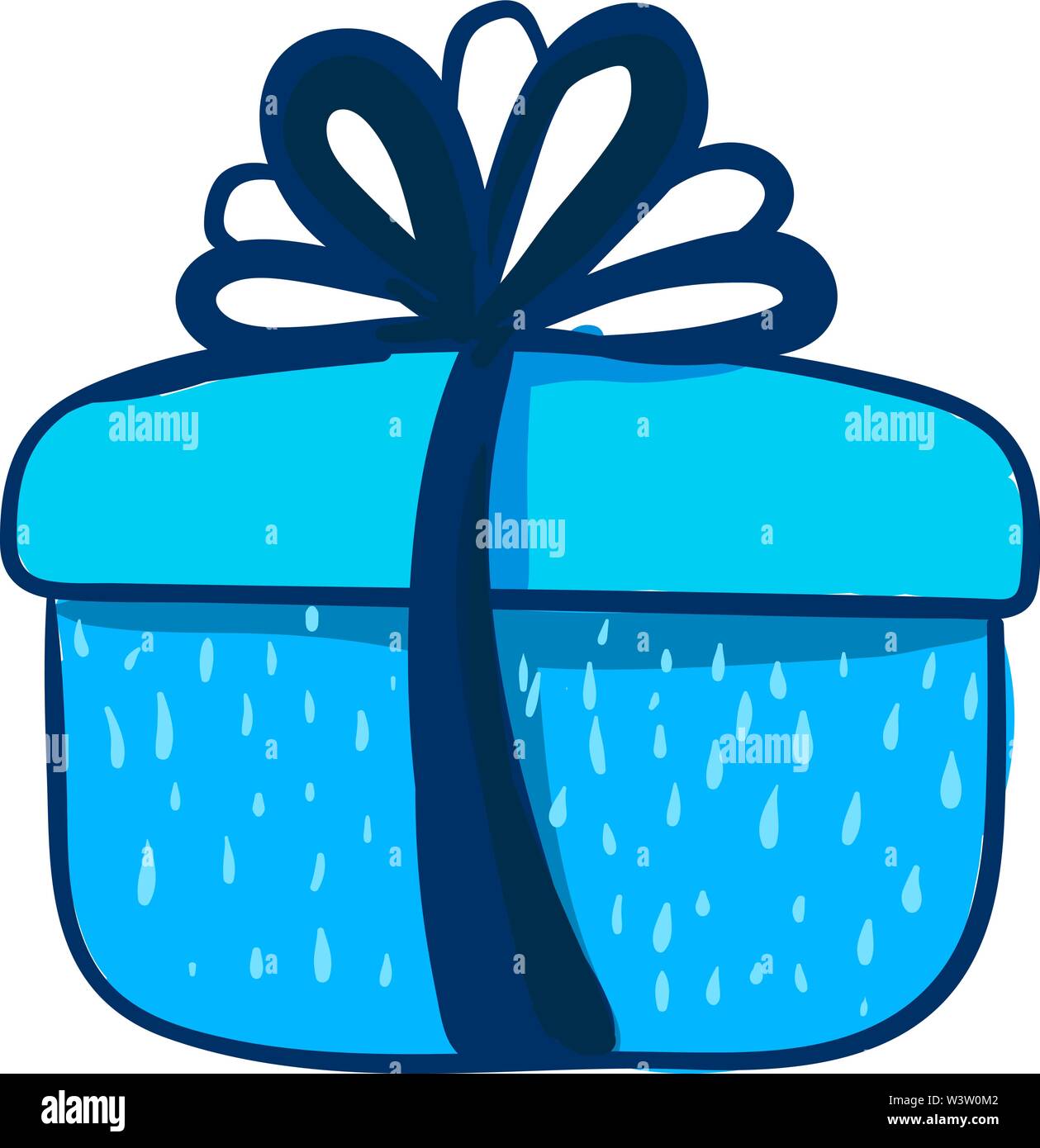 Blue gift box, illustration, vector on white background Stock Vector ...