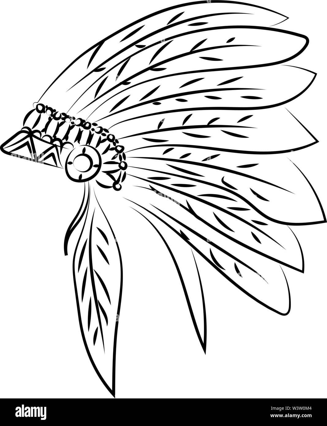Feather Headdress Drawing