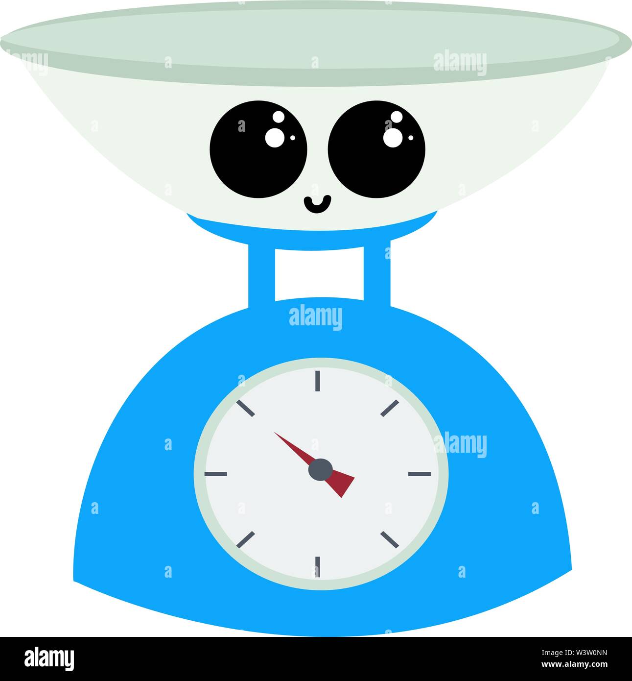 Cute kitchen scales, illustration, vector on white background Stock ...