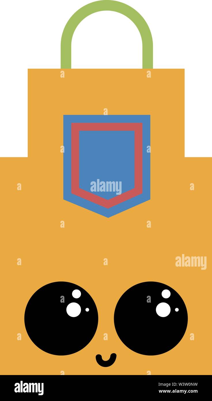 Cute kitchen apron, illustration, vector on white background Stock ...