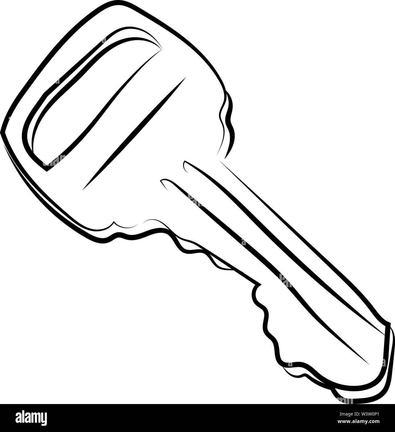 Key drawing, illustration, vector on white background Stock Vector ...