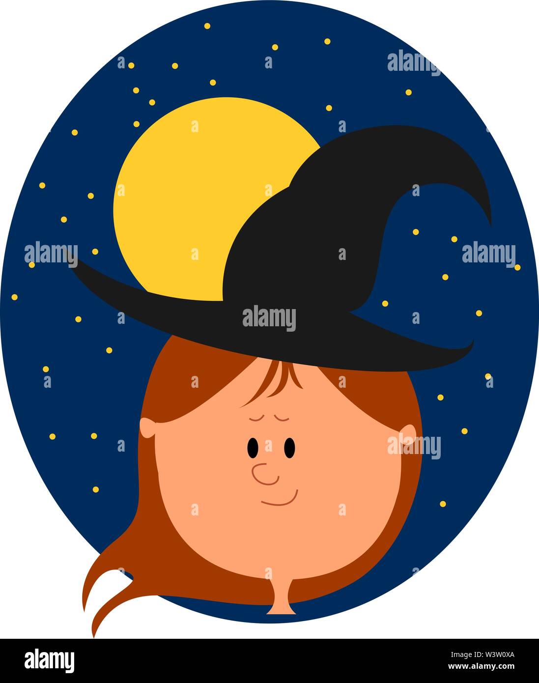Little witch, illustration, vector on white background Stock Vector ...