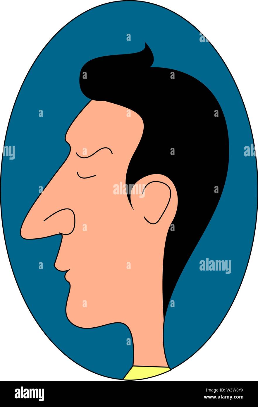 Profile of a man, illustration, vector on white background Stock Vector ...