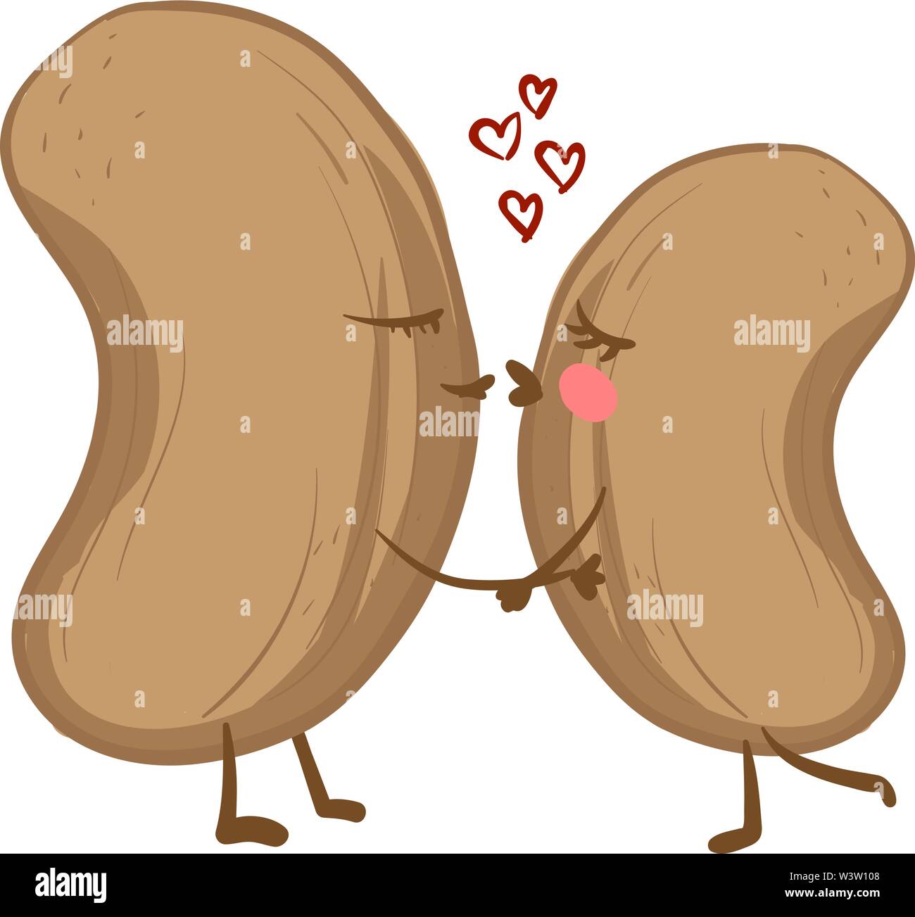 Peanuts in love, illustration, vector on white background Stock Vector ...