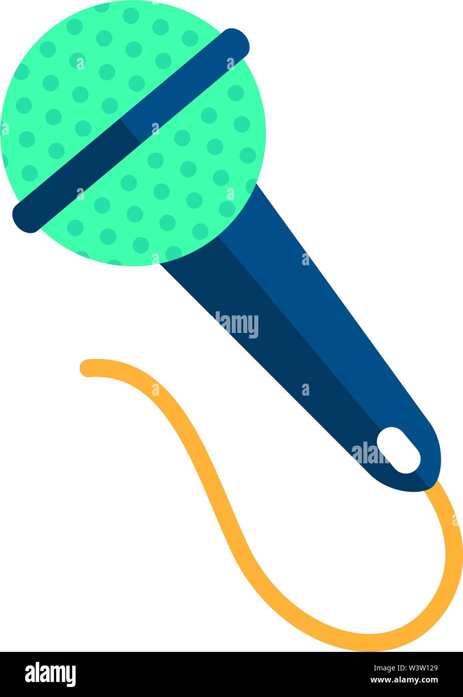 Blue microphone, illustration, vector on white background Stock Vector ...