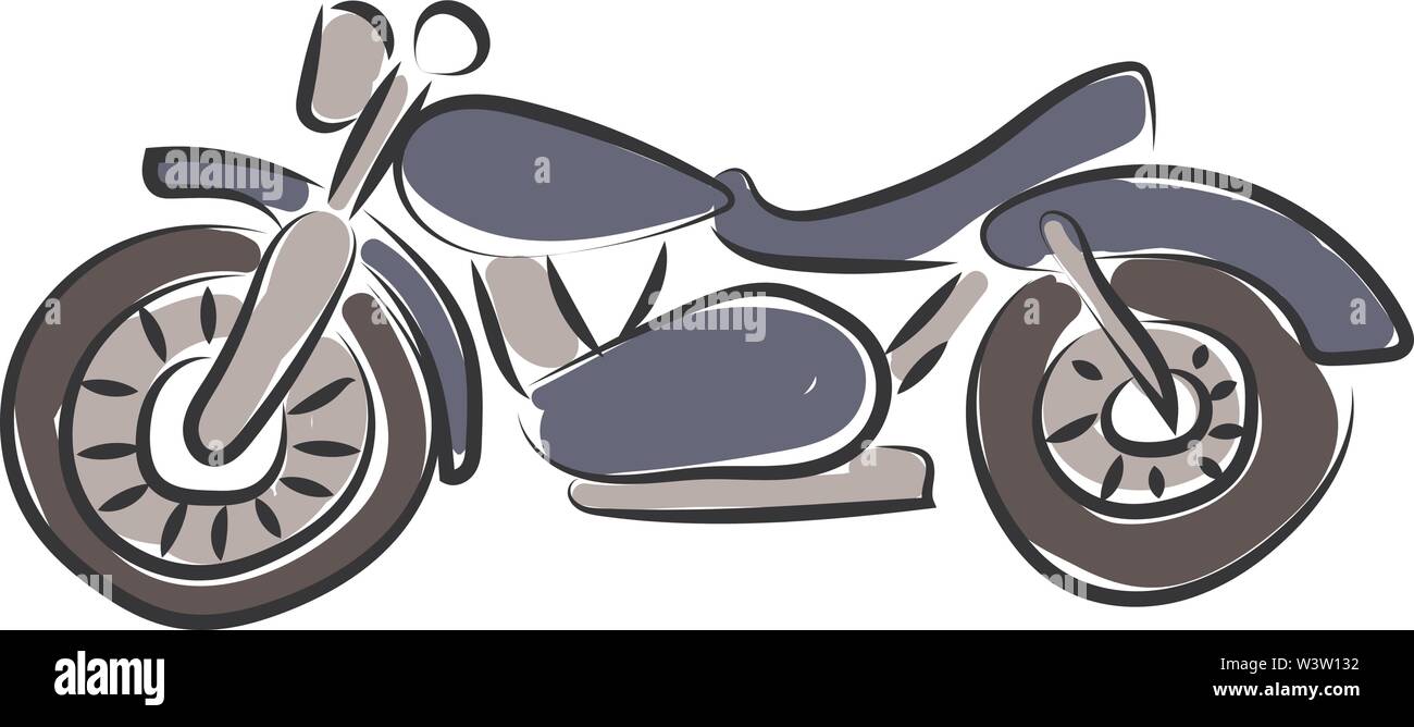 Blue motorcycle, illustration, vector on white background Stock Vector ...