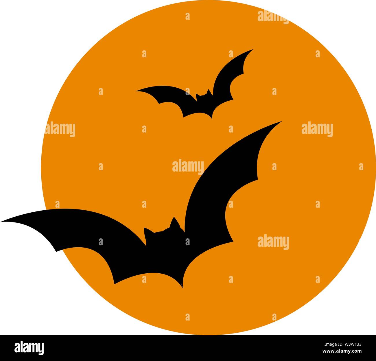 Bats on moonlight, illustration, vector on white background Stock ...