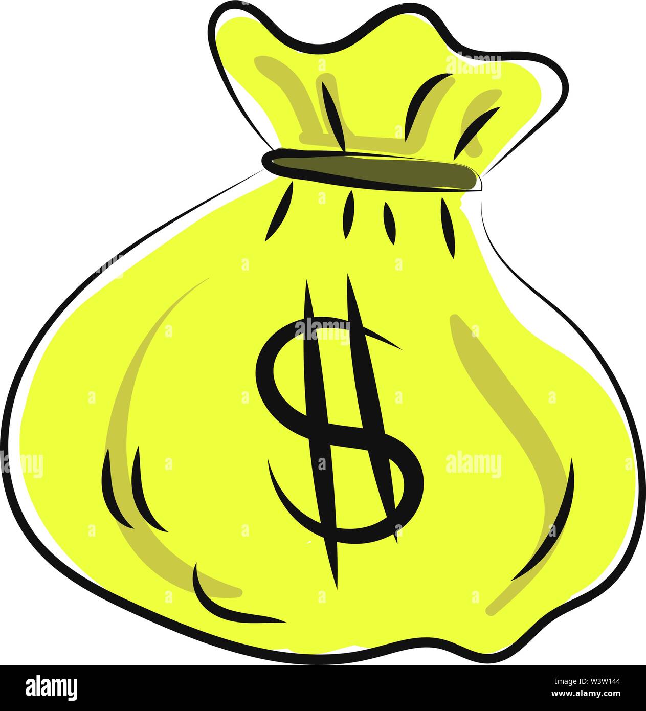 Bag Of Money Illustration Vector On White Background Stock Vector
