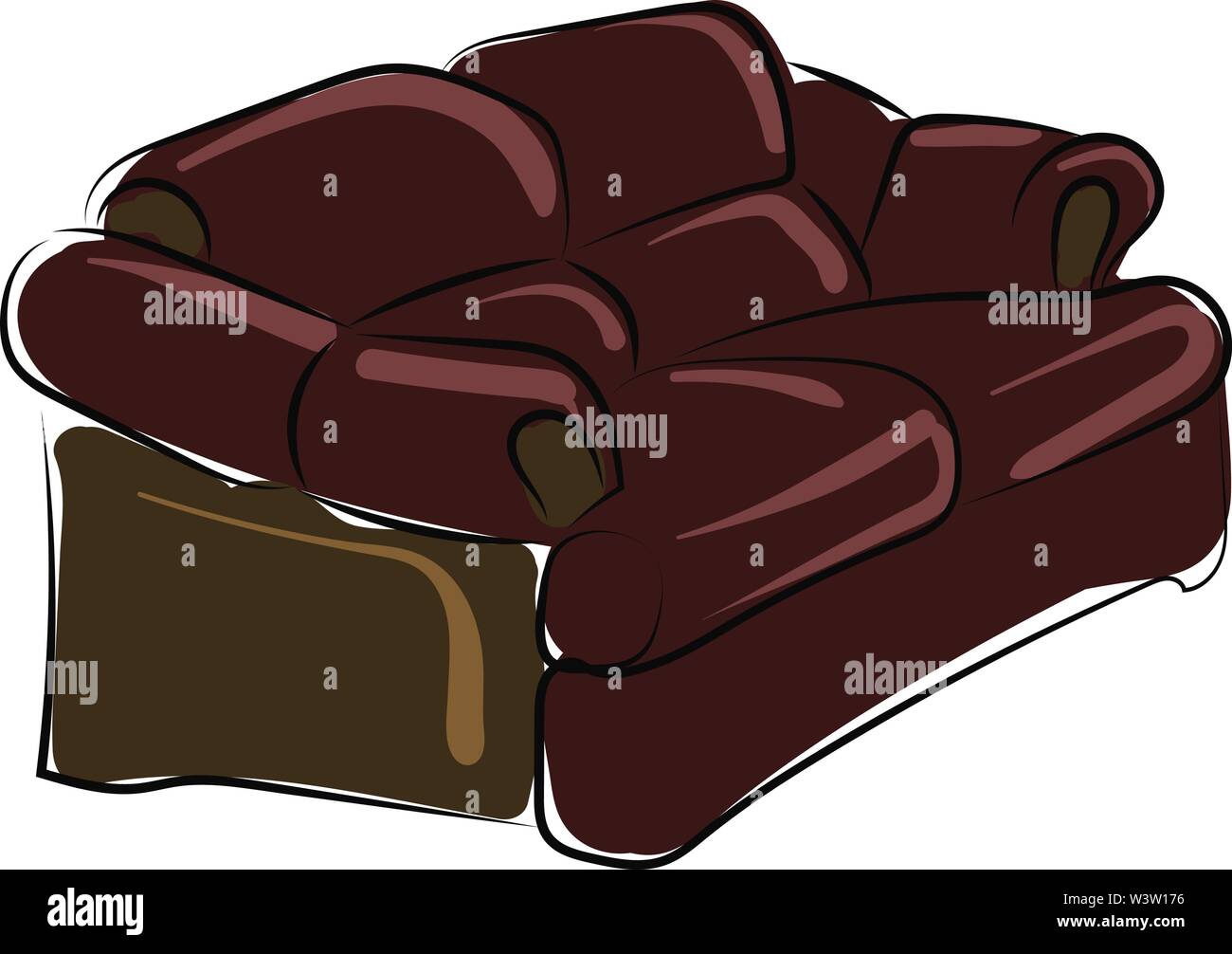Big office sofa, illustration, vector on white background Stock Vector ...