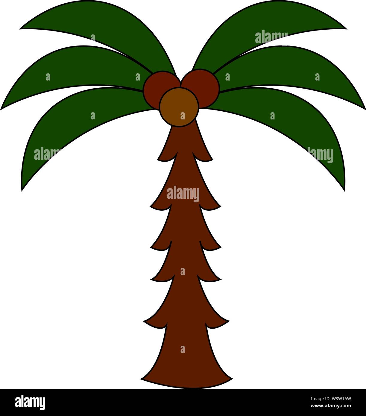 Palm tree, illustration, vector on white background Stock Vector Image ...