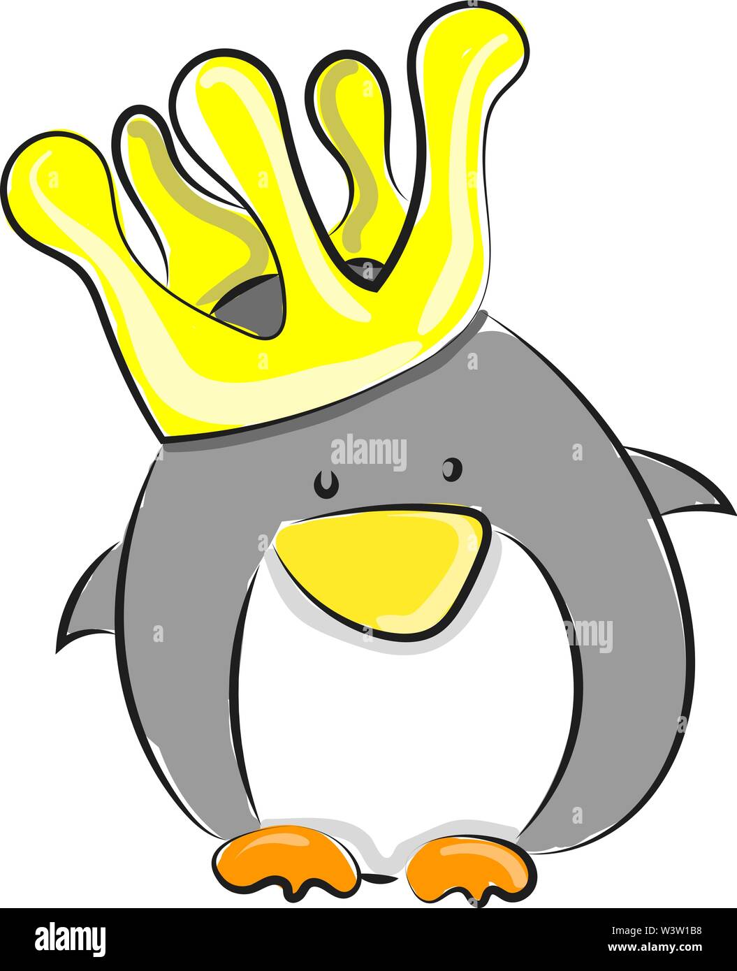 Penguin with crown, illustration, vector on white background Stock Vector Image & Art - Alamy
