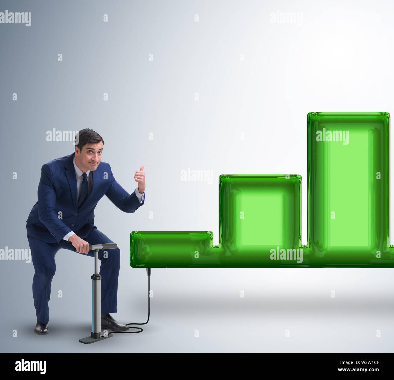 The economist pumping economic growth in economy Stock Photo - Alamy