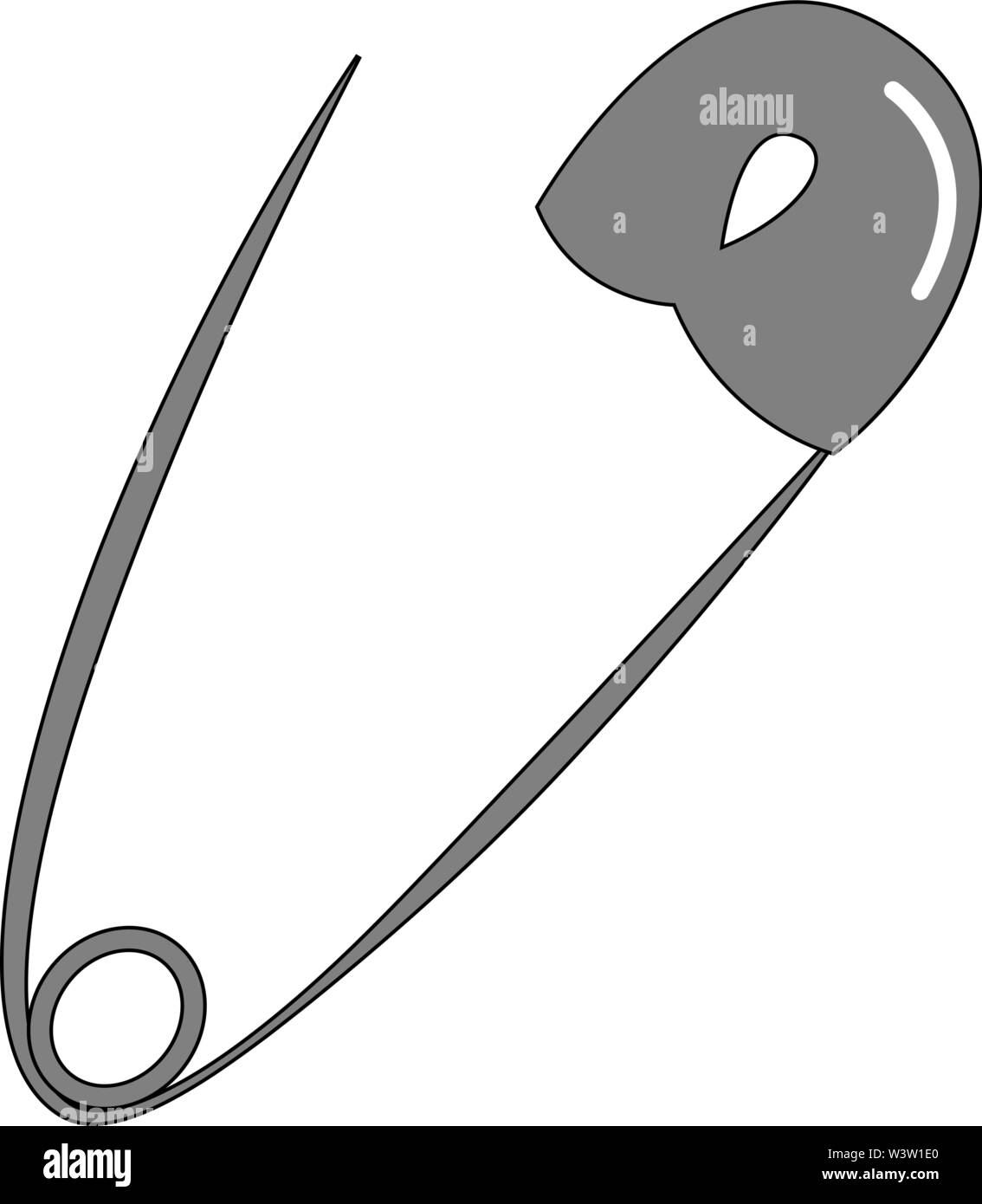 Silver pin, illustration, vector on white background Stock Vector Image ...