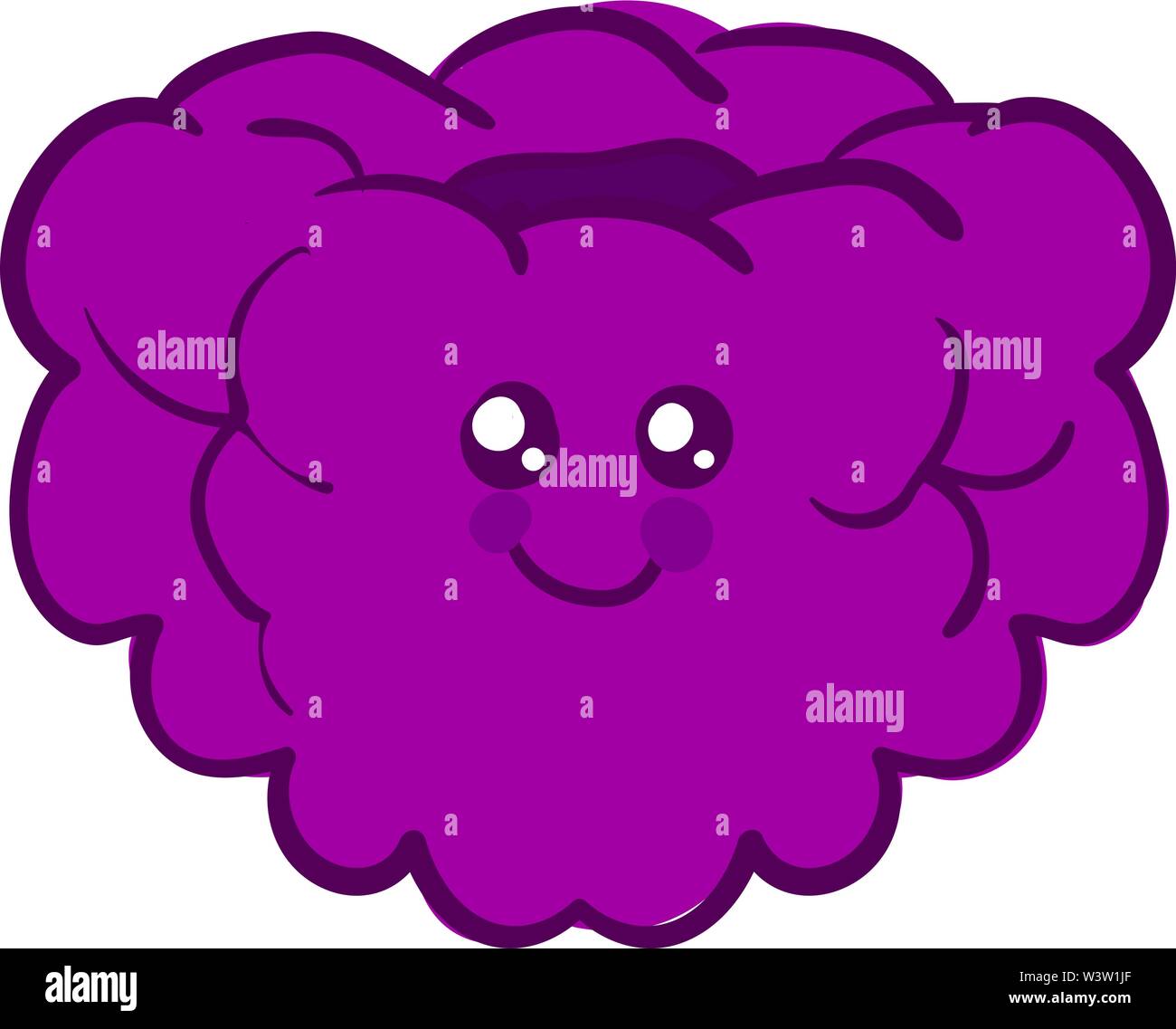 Purple cute raspberry, illustration, vector on white background Stock ...