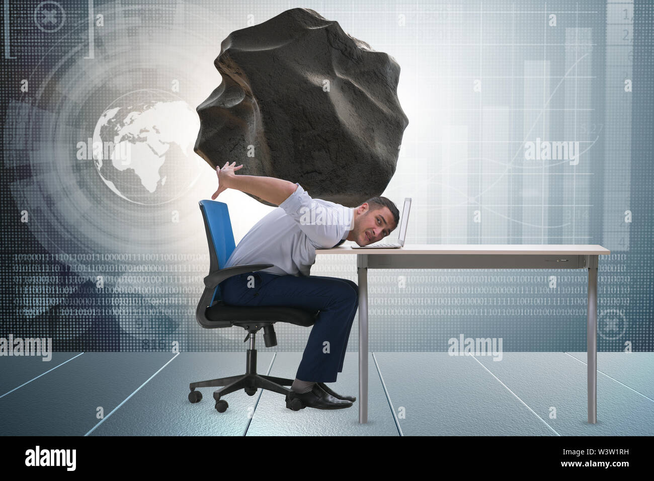 The employee under the burden of work Stock Photo - Alamy