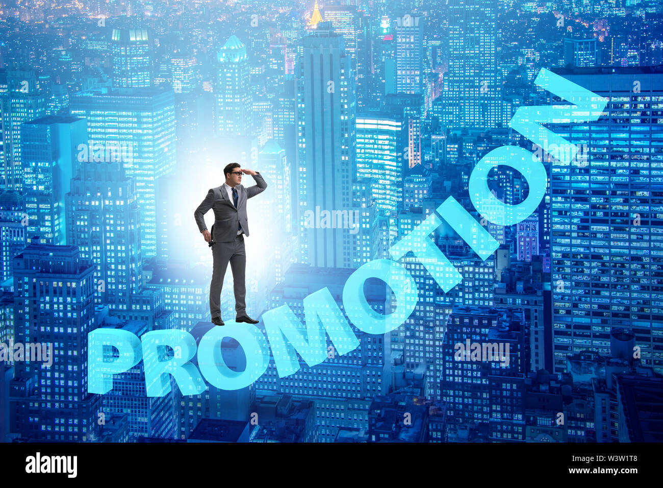 The employee in career promotion concept Stock Photo - Alamy