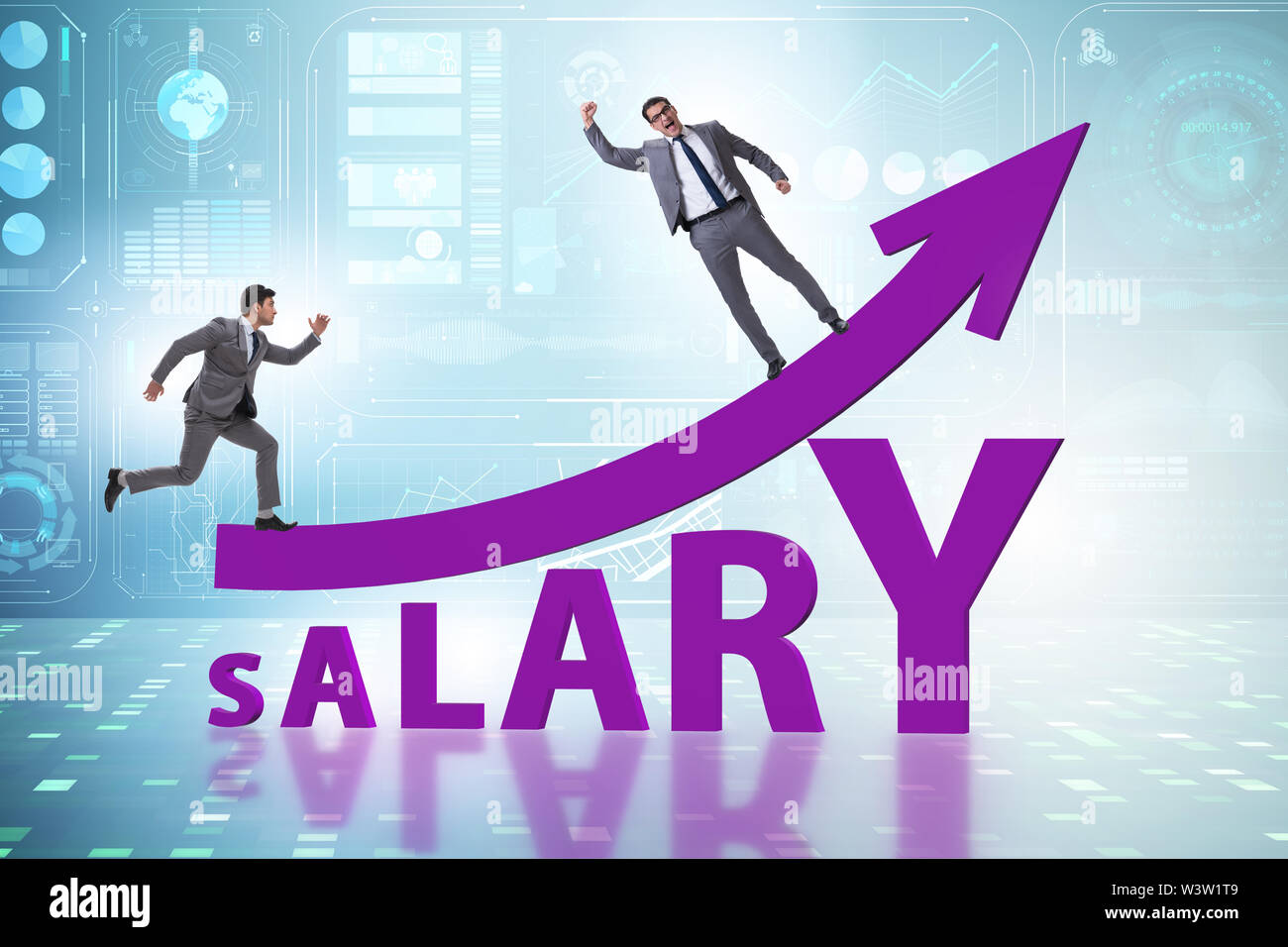 The concept of increasing salary with businessman Stock Photo - Alamy