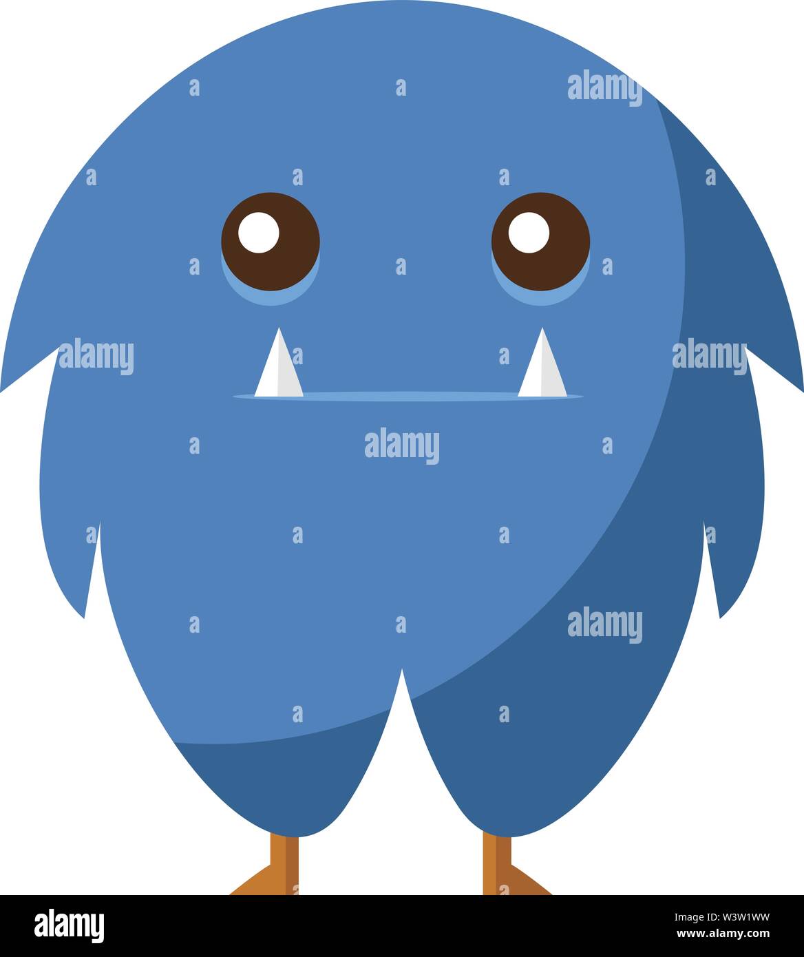 Sad blue monster, illustration, vector on white background Stock Vector ...