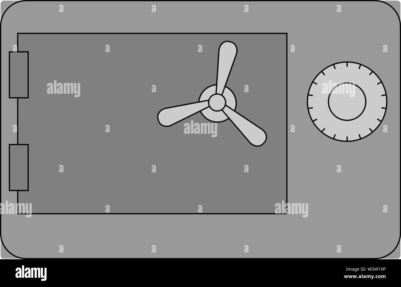 Silver safe, illustration, vector on white background Stock Vector ...