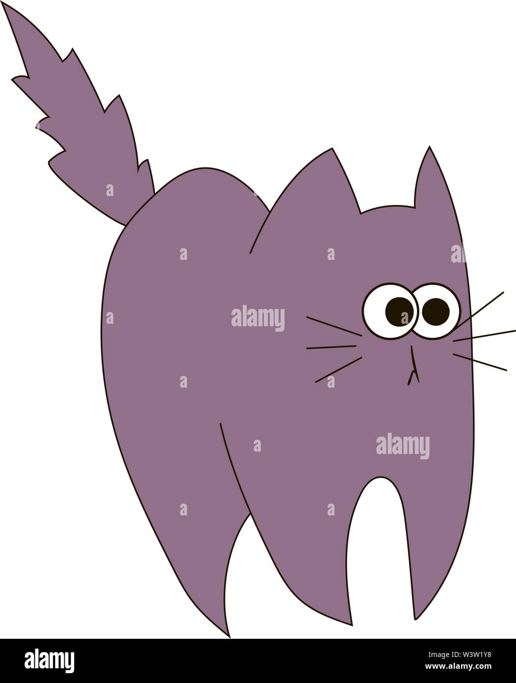 Cute purple cat sitting Cut Out Stock Images & Pictures - Alamy