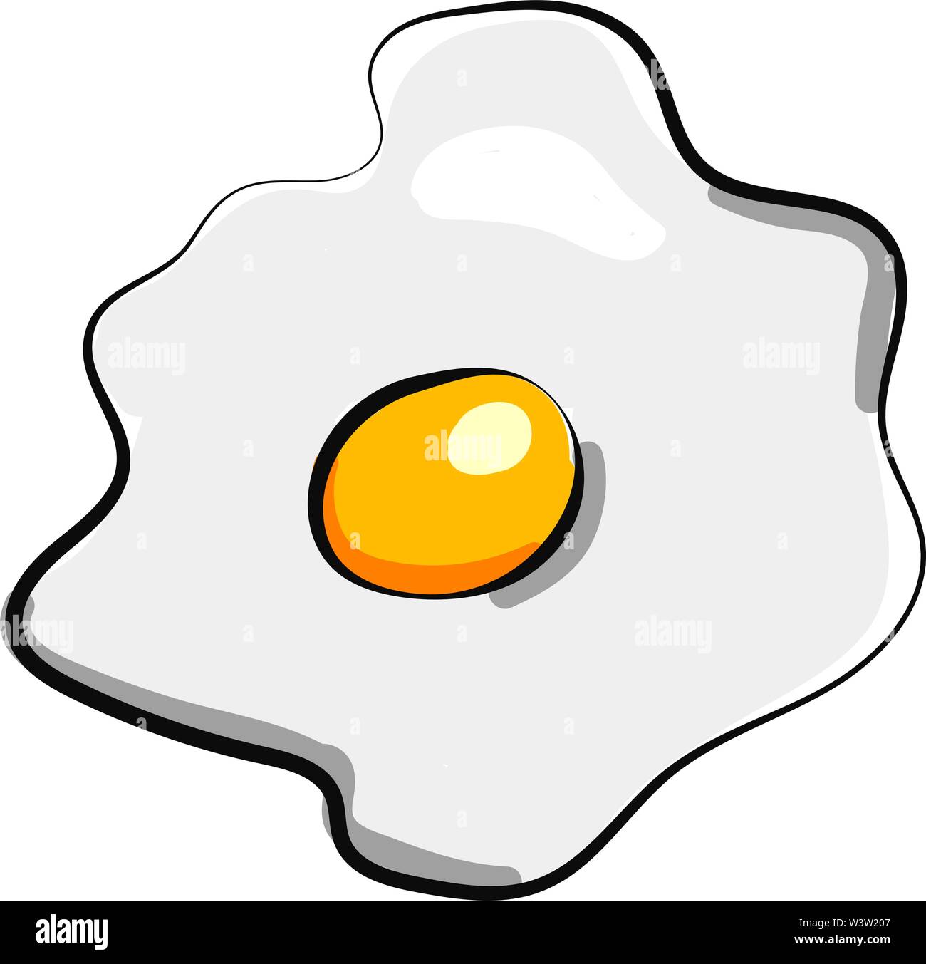 One scramble egg, illustration, vector on white background Stock Vector ...