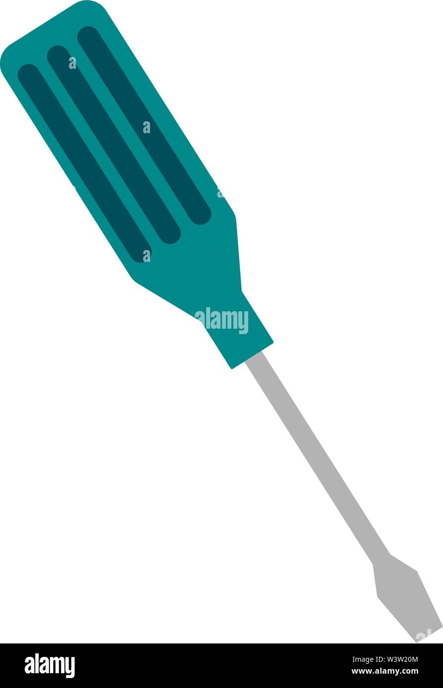 Blue screwdriver, illustration, vector on white background Stock Vector ...