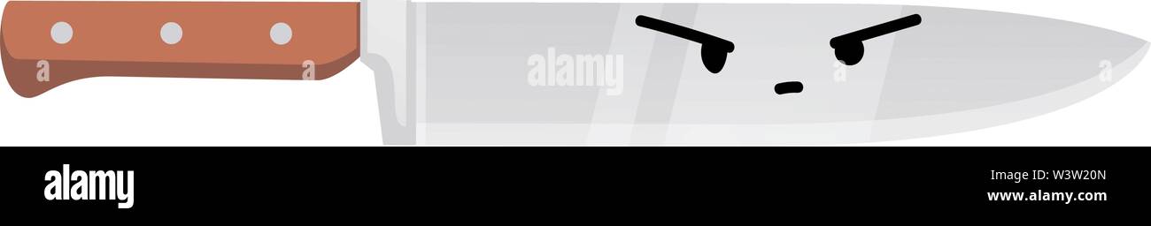 Angry sharp knife, illustration, vector on white background Stock ...
