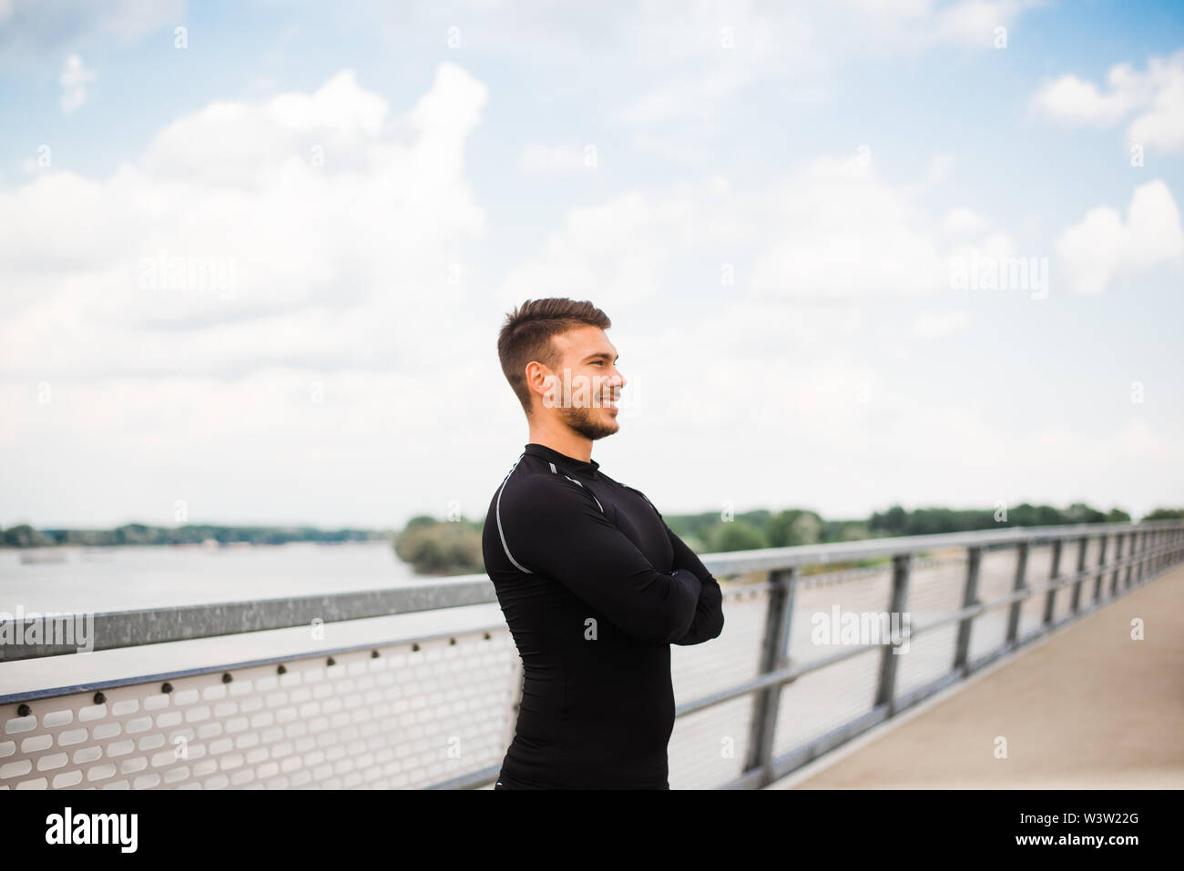 Athletic Man Doing Running Exercise Stock Photo - Alamy