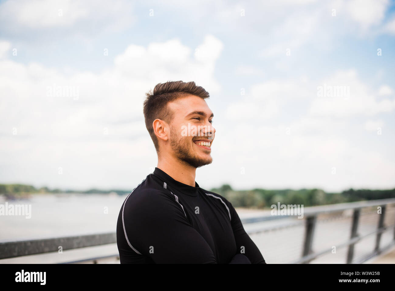 Athletic Man Doing Running Exercise Stock Photo - Alamy