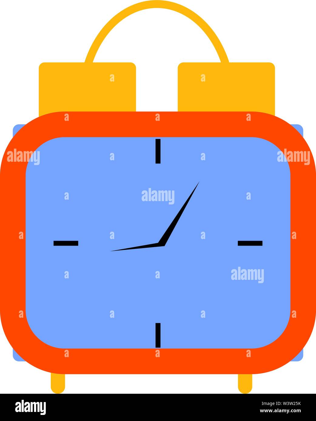 Red alarm clock, illustration, vector on white background Stock Vector ...