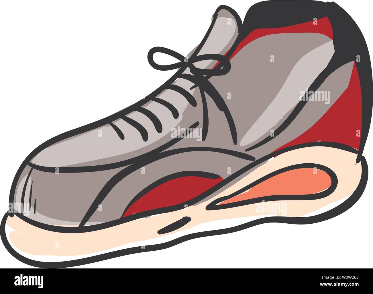 Big sneaker, illustration, vector on white background Stock Vector ...