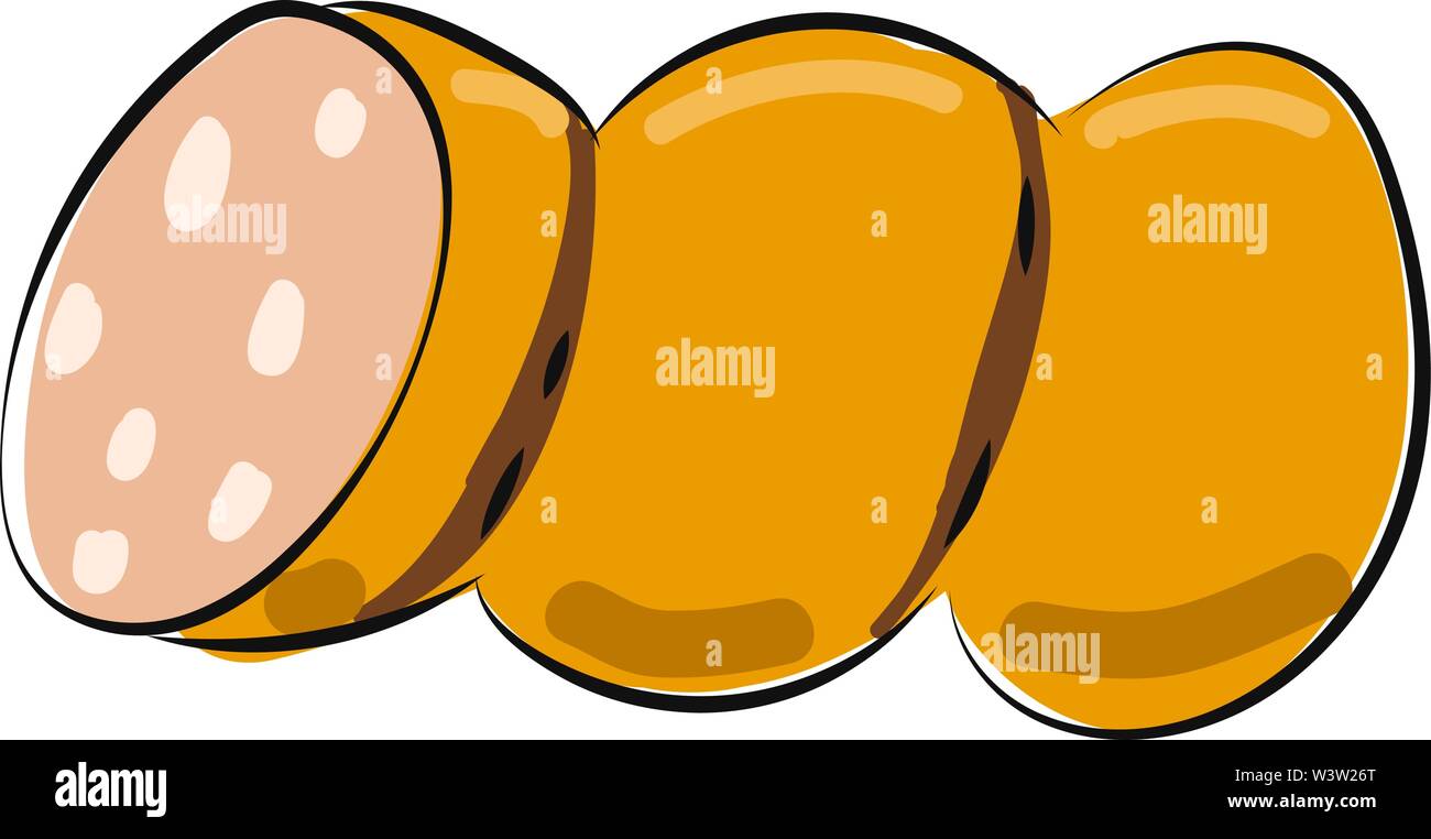 Smoked meat, illustration, vector on white background Stock Vector ...