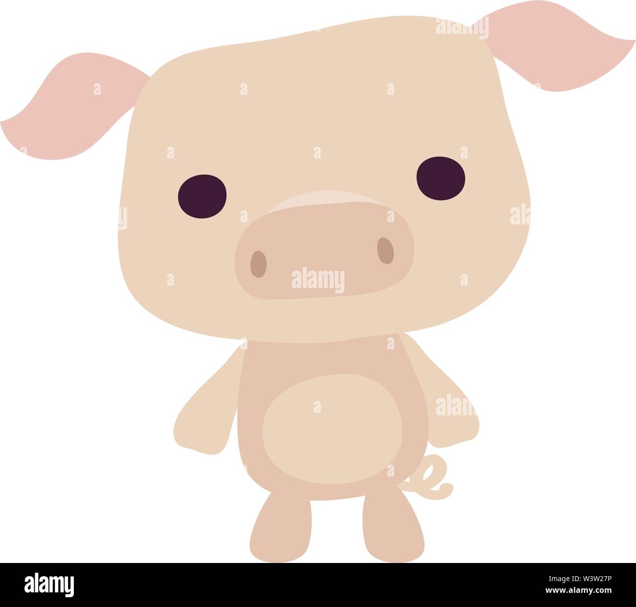 Cute piggy, illustration, vector on white background Stock Vector Image ...