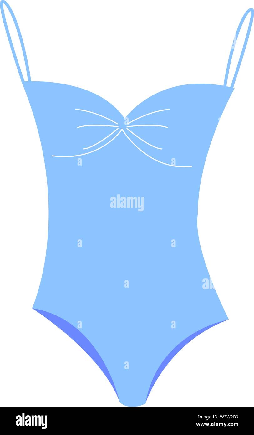 Blue swimsuit, illustration, vector on white background Stock Vector ...
