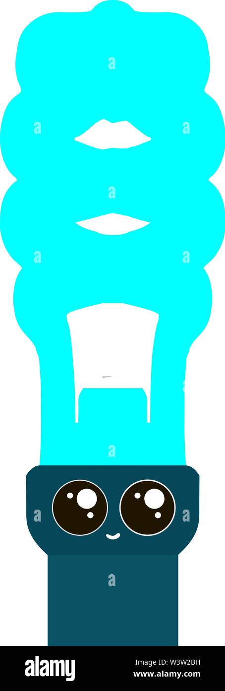 Tall blue bulb, illustration, vector on white background Stock Vector ...