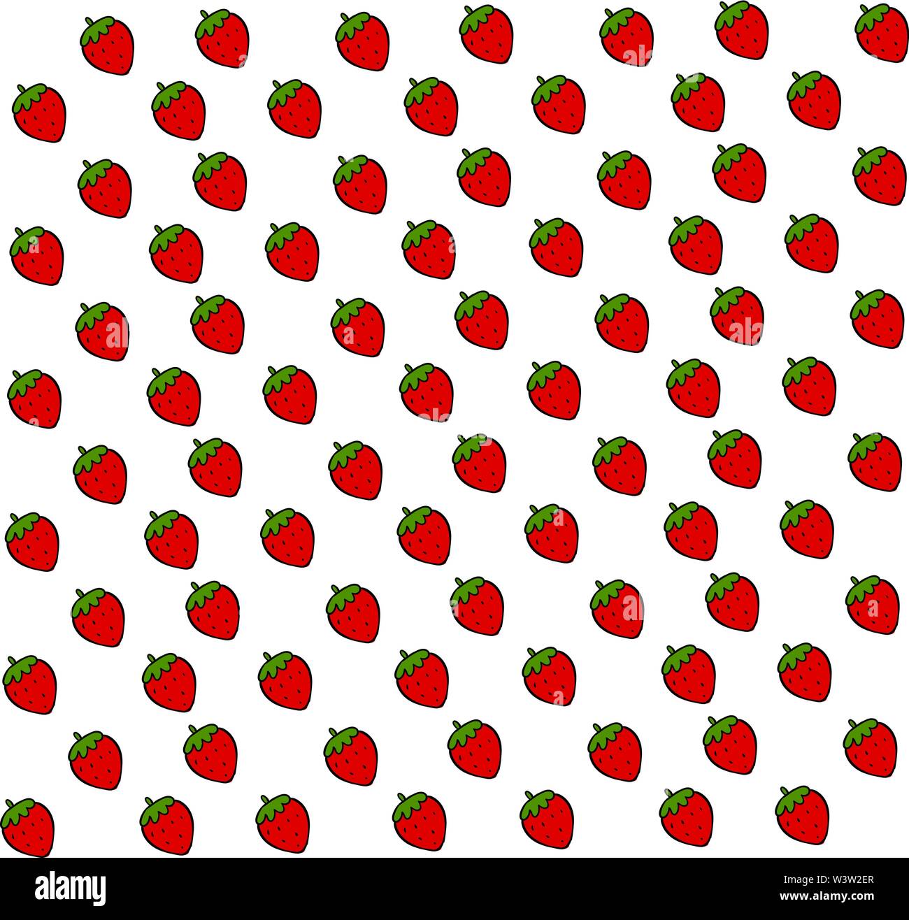Strawberry wallpaper, illustration, vector on white background Stock ...