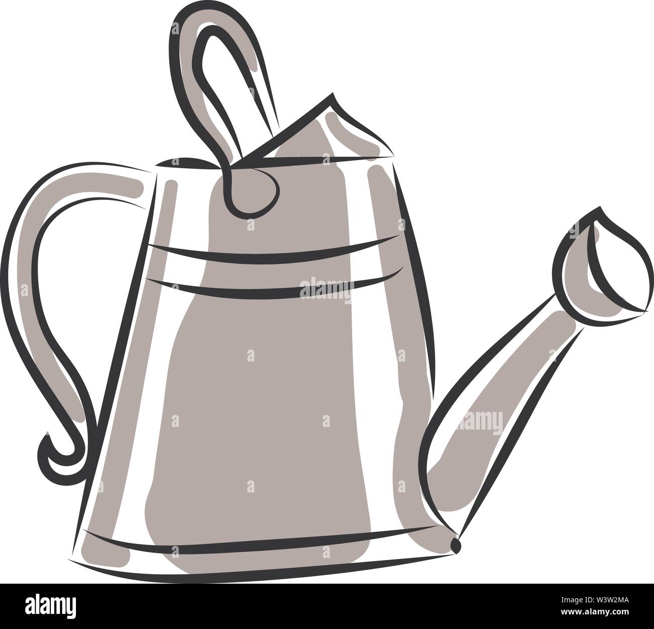 Watering can drawing, illustration, vector on white background Stock ...