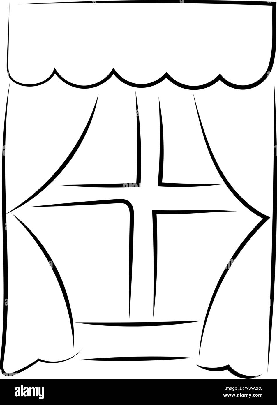 Window drawing, illustration, vector on white background Stock Vector ...