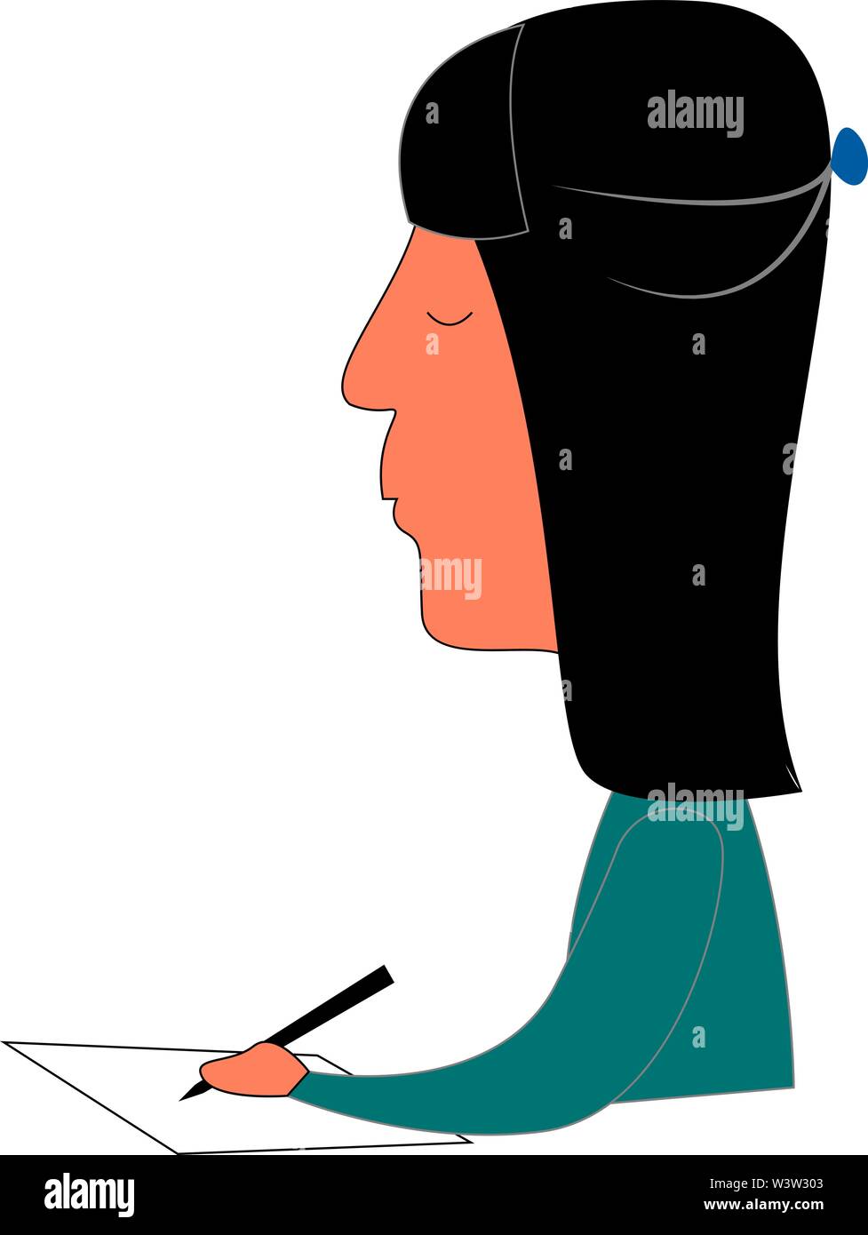 African lady writing Stock Vector Images - Alamy