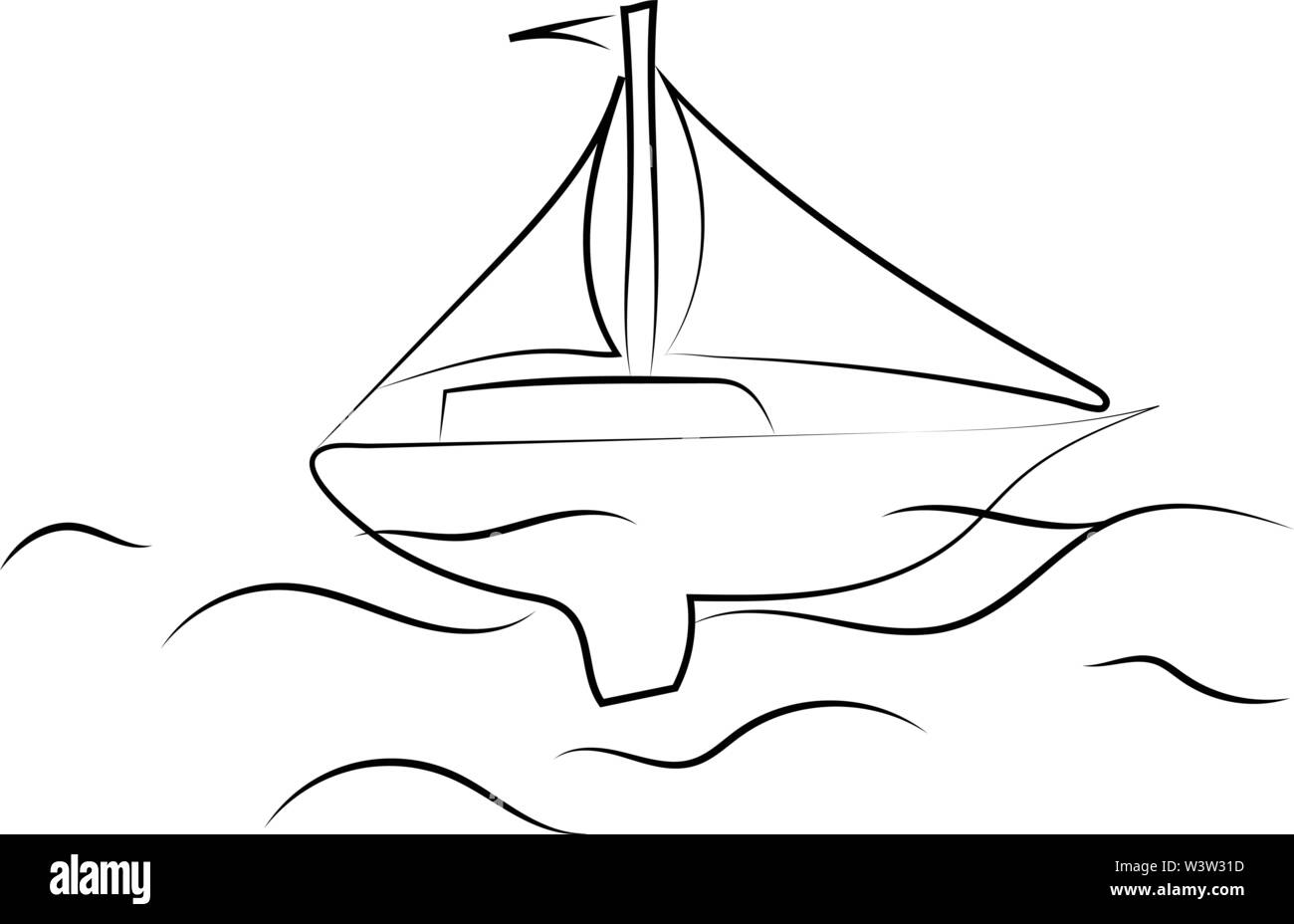 Ship on horizon sea Stock Vector Images - Alamy