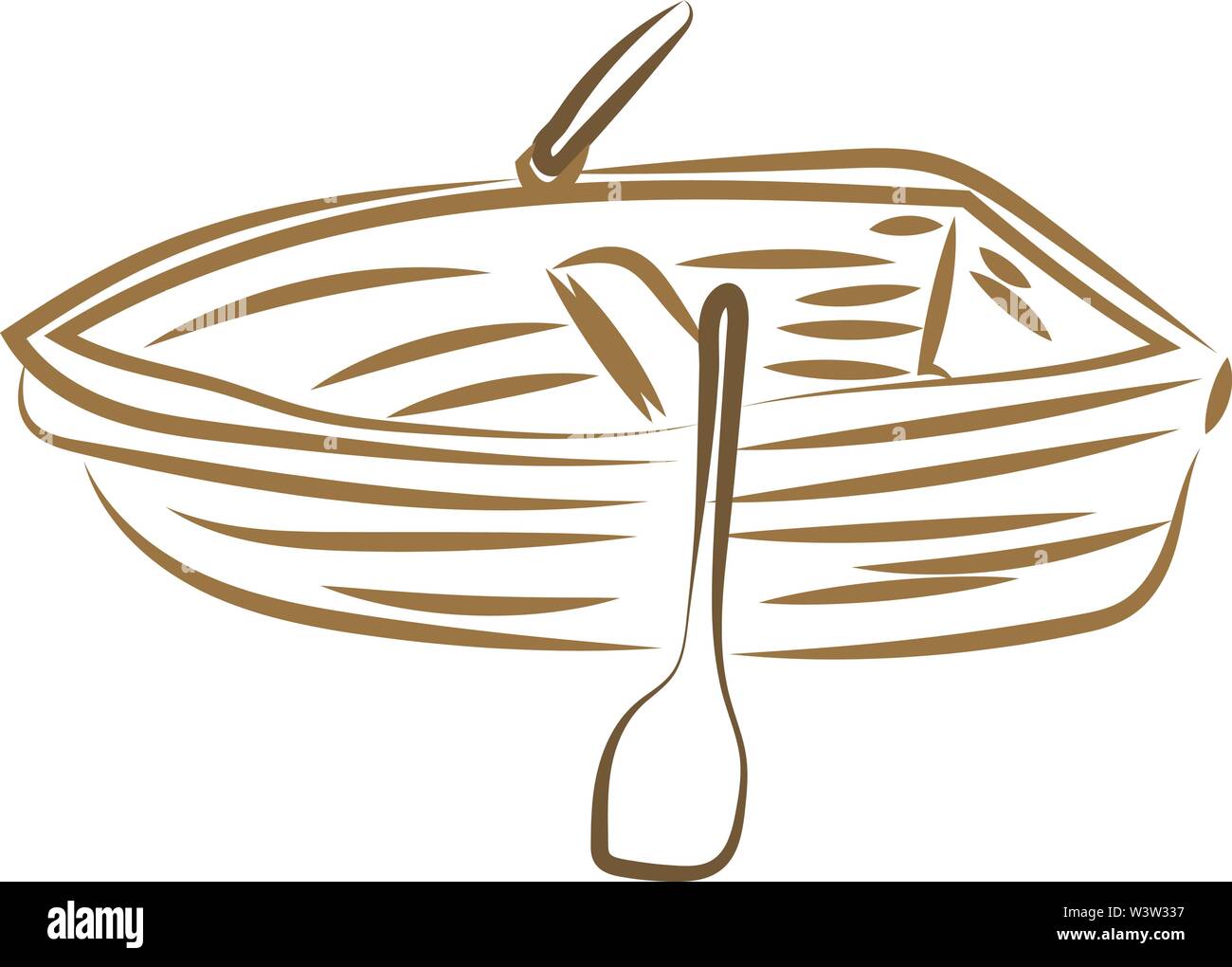 Ancient boat drawing, illustration, vector on white background Stock ...