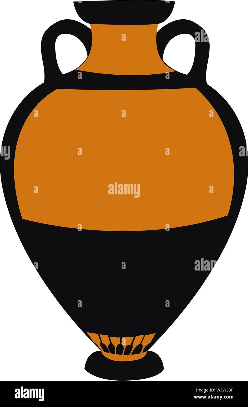 Ancient greek vase, illustration, vector on white background Stock ...